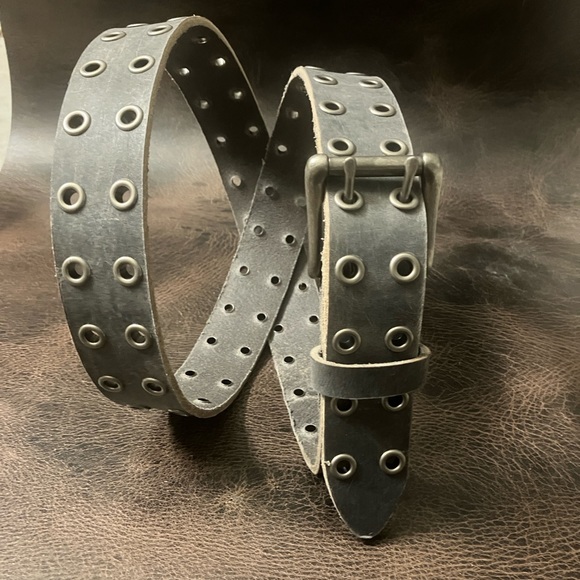 sunset leather belt co | Accessories | Handmade Solid Leather Gray Grey ...